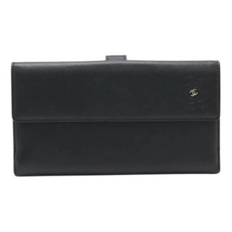 Chanel Pre-owned Camellia Leder Lange Geldb&ouml;rse - - Pre-owned - Damen - Schwarzk - ONE SIZE
