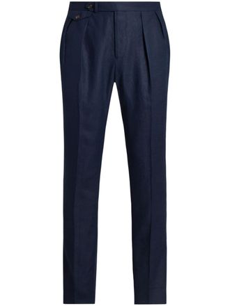 Polo Ralph Lauren pantalon en lin &agrave; plis - Bleu
