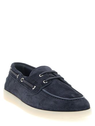 Prada Suede Boat Shoe - Navy