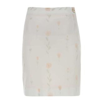 Vivienne Westwood Gebl&uuml;mter Minirock aus Baumwollmischung - - Skirts - Damen - Wei&szlig; - M