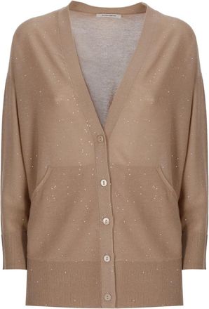 KANGRA Femme, Pulls, Brun, Taille: 36 FR Cashmere V-neck Cardigan