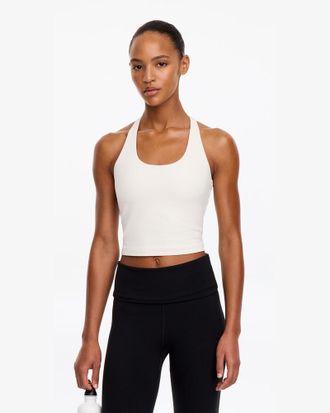Arket Weiches Kurzes Sporttanktop -Wei&szlig;