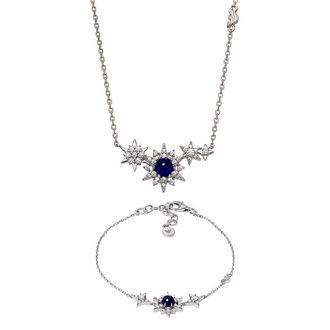 Emporio Armani Damen Sterling Silber Halskette und Armband, Set