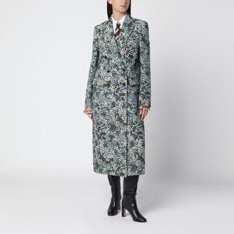 Dries Van Noten Zweireihiger Mantel mit floralem Jacquardmuster