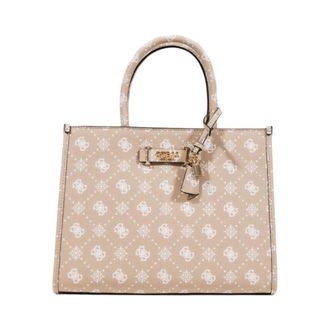 Guess Femme, Sacs, Beige, Taille: ONE Size Sac &agrave; main avec poche int&eacute;rieure