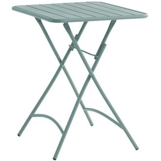 Vente-Unique Table de jardin carr&eacute;e pliante L.60 cm en m&eacute;tal - Vert amande - MIRMANDE de MYLIA