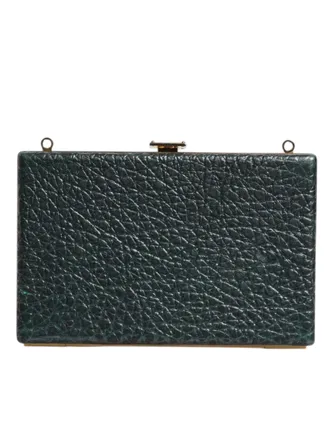 Dolce & Gabbana Womens Black Leather Clutch Evening Crossbody Bag