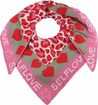 Zwillingsherz Dreieckstuch Stola Schal mit Wolle für Damen Mädchen Jungen Kinder - Hochwertiges Baumwoll-Halstuch im Leo Muster Motiv - Damenschal für Sommer Herbst