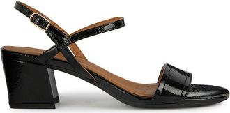 Geox Damen D New ERAKLIA 50 Heeled Sandal, Black, 38.5 EU