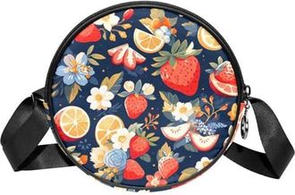 Generic Sac &agrave; bandouli&egrave;re Circle pour femme, petit sac &agrave; bandouli&egrave;re color&eacute; avec fermeture &eacute;clair, bretelles r&eacute;glables, sac &agrave; main rond d&eacute;contract&eacute; pour femme