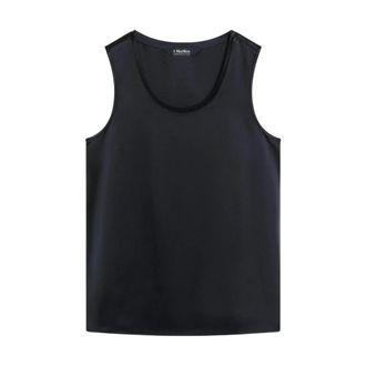 Max Mara Satin Top - - Tops - Damen - Blau - 2XS