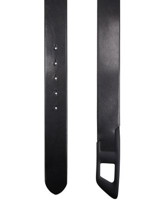 Diesel Unisex Belt With D Logo Buckle Black Leather Bovine