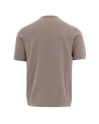 Emporio Armani Mens Crewneck Knit Top Vintage Khaki Viscose T-Shirts And Polos