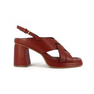Elvio Zanon Femme, Chaussures, Rouge, Taille: 37 EU Bn5201X Sandale &agrave; Talon Haut