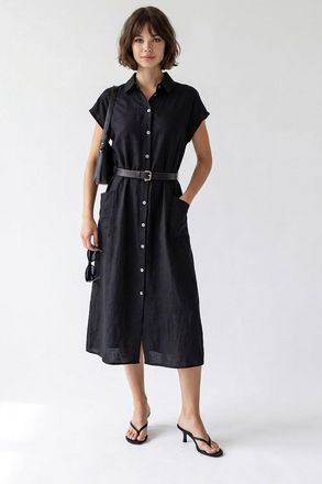 Mixray G&uuml;rtel-Midi-Hemdkleid