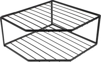 Pretyzoom Schwarzer Verst&auml;rkter Eck-Organizer f&uuml;r K&uuml;chenschr&auml;nke Stabiles Metall-Regal zur Platzsparenden Aufbewahrung von T&ouml;pfen Pfannen Tellern und K&uuml;chenuten