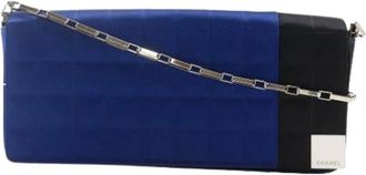 Chanel Pochette en satin Pre-owned - Femme - Pre-owned - Bleu - Taille: ONE Size