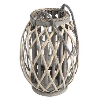 IDIMEX Laterne GIZO 2er Set - Weidenlaterne für Garten und Balkon Gartenlaterne aus Weidengeflecht mit herausnehmbarem Teelichthalter