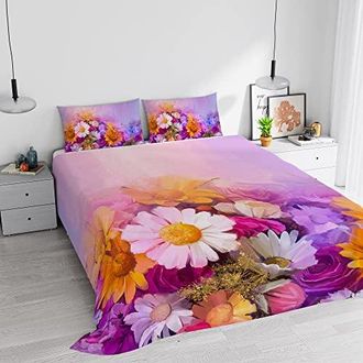 Italian Bed Linen Bettwäsche-Set mit Digitaldruck, Motiv: Träume des Autoren, vollständige Abdeckung, Made in Italy, Doppelbett, 45