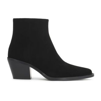 Kazar Femme, Chaussures, Noir, Taille: 38 EU Bottines zipp&eacute;es en daim &agrave; bout allong&eacute;