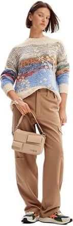 Desigual Pull &eacute;pais en Tricot Plat pour Femme Sweat-Shirt, Finition du mat&eacute;riau, Taille