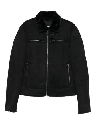 Patrizia Pepe veste de moto &agrave; col souple - Noir