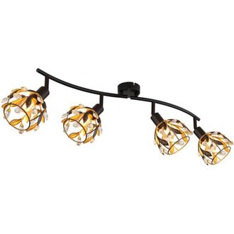 Globo Lighting Globo Lighting - Deckenleuchte Esszimmerlampe Deckenlampe Wohnzimmerlampe Schwarz Gold Kristalle