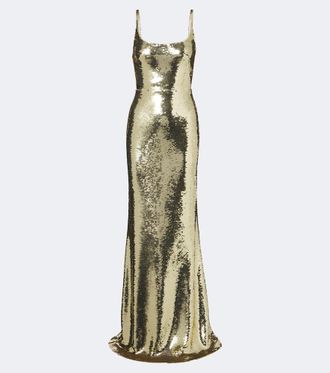 DAVID KOMA Robe longue &agrave; sequins