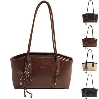 Generic Sac &agrave; bandouli&egrave;re pour femme - Sac &agrave; main en cuir synth&eacute;tique - Style vintage - Avec joli pendentif - Marron, a-marron, 11.02 inch