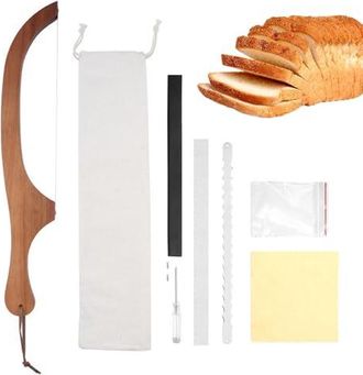 Generico Generico pour couper le, ad pour le,Cutter de p&acirc;te &agrave; en bois - Coupeur de bagel de cuisine dentel&eacute;e, pour toast en acier inoxydable rempla&ccedil;able pour b