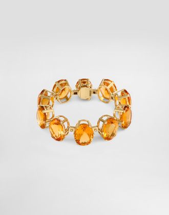 Dolce & Gabbana Anna Bracelet In 18-carat Yellow Gold With Citrines And Diamonds - Frau Armb&auml;nder Gold Onesize
