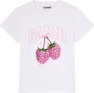 Ganni Femme, Tops, Blanc, Taille: 42 FR Baby Fit T-shirt