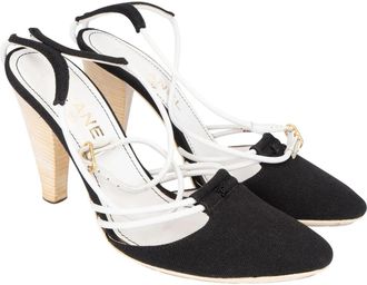 Chanel Hohe Schuhe - Chanel Cotton CC Sling High Heels (36) - Gr. ONE_SIZE - in Bunt - f&uuml;r Damen