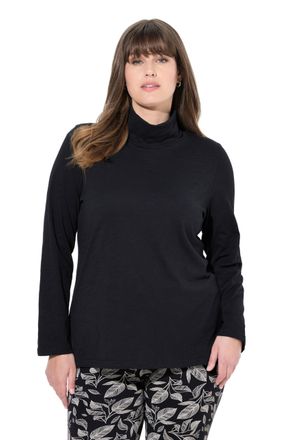 Ulla Popken Damen with Turtleneck T-Shirt, Schwarz, 58-60