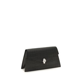 Alexander McQueen Womens Clutch Black Calf Leather Bos