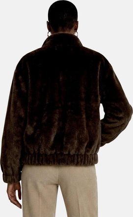 Zero Pl&uuml;schjacke Damen mit Stehkragen