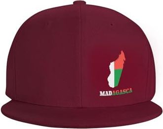 Generic Drapeau des Malgaches Carte De Madagascar Homme Femme Snapback Chapeau Anti-UV Casquette Hip Hop Snapback Casquette De Baseball pour Sport Trucker Adu