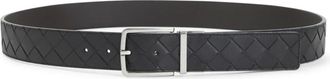 Bottega Veneta Homme, Accessoires, Noir, Taille: 95 CM Ceinture en Cuir Intrecciato Noir