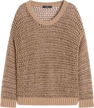 Max Mara Femme, Pulls, Brun, Taille: 38 FR Pull en maille de lin et coton