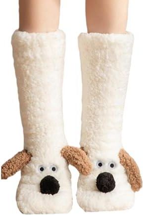 Generic Chaussettes pelucheuses en forme danimal pour femme, chaussettes longues en peluche, jolies chaussettes pelucheuses, chaussettes dhiver chaudes et &eacute;pa