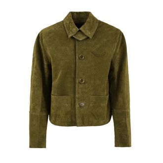 Zadig&Voltaire Femme, Vestes, Vert, Taille: 40 FR Veste Lessa Heavy Suede