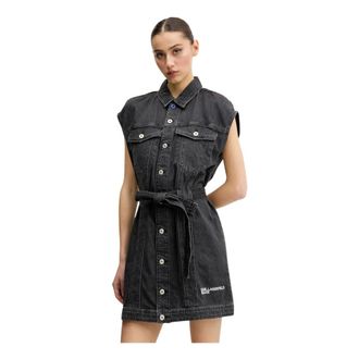 Karl Lagerfeld Denim-Hemdblusenkleid - - Dresses - Damen - Schwarzk - XS