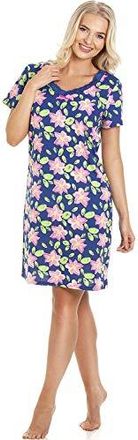 Camille and Print - Chemise de nuit en coton doux pour lété - Bleu - 48