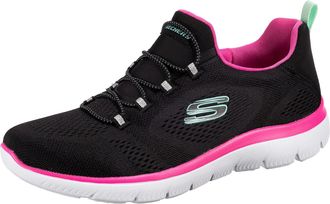 Skechers Summits Perfect Views Damen-Sneaker, Schwarzes Netzgewebe in Hot Pink, 37 EU