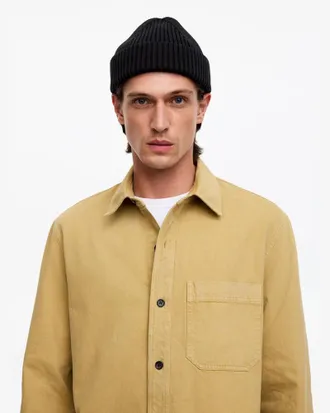 Arket Gerippte Baumwoll-Beanie -Schwarz
