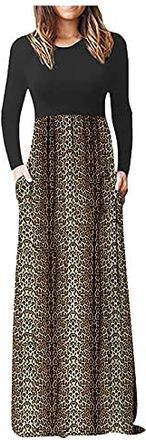 Generic 2026 Robes amincissantes pour femmes Robe longue pour femme Robe d&eacute;contract&eacute;e, jaune, S