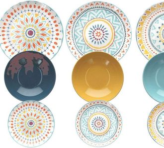 Tognana Geschirrservice 18 Teile Maya Multicolor Porzellan