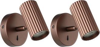 Eglo Wandlampe Portillo, Wandleuchte innen, Schlafzimmerlampe mit schwenkbarem Spot, Leselampe aus Metall in Bronze, Wandspot mit GU10 Fassung (Packung mit