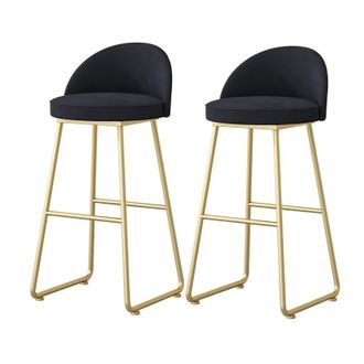 Generic Modernes Barhocker-Set, 2er-Set, Tresenhocker, Barhocker mit niedriger R&uuml;ckenlehne und Fu&szlig;st&uuml;tze, bequemer Esszimmerstuhl