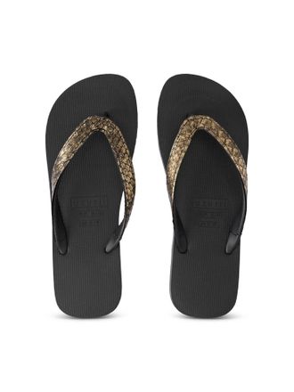 UZURII Slipper & Pantoletten - Zehentrenner Python Bronze - Gr. 41,5 (EU) - in Schwarz - f&uuml;r Damen